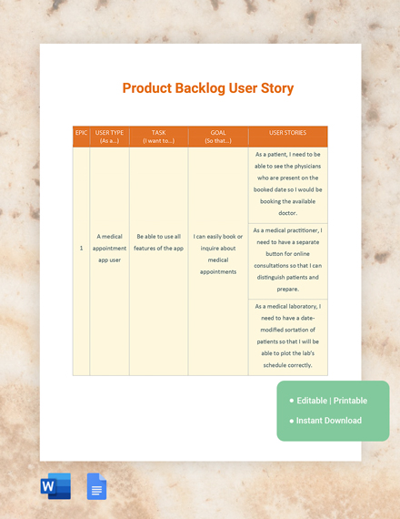 FREE User Story Template - Download in Word, Google Docs, PDF ...