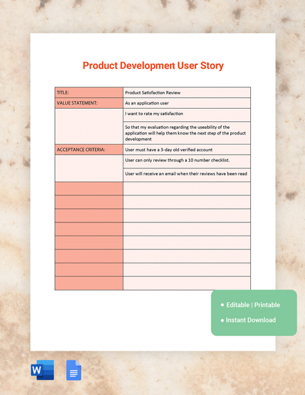 User Story Mapping Template - Download in Word, Google Docs | Template.net