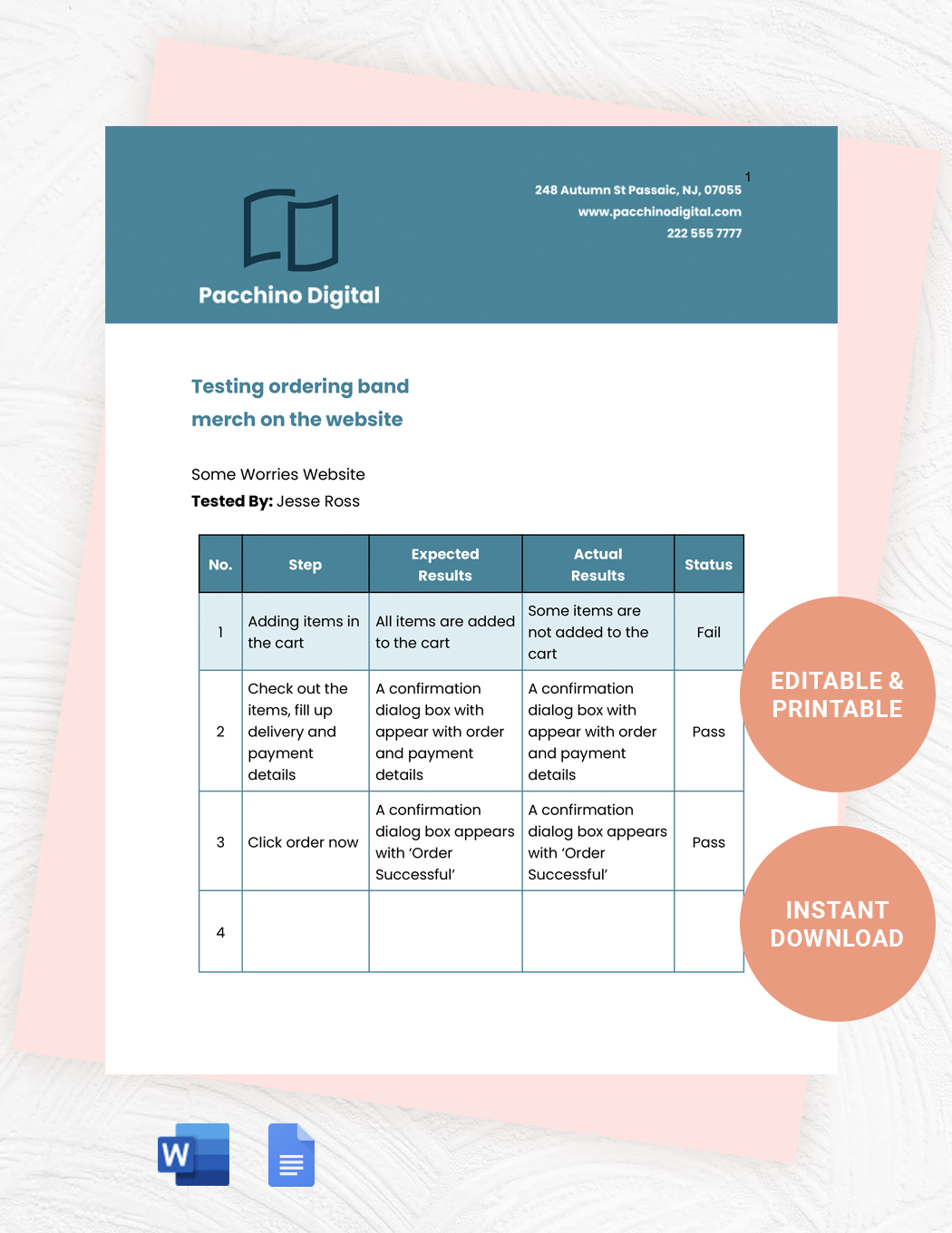 Test Case Checklist Template - Google Docs, Word | Template.net