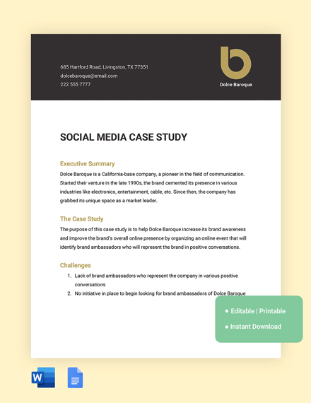 Media Case Study Template - Download in Word, Google Docs | Template.net