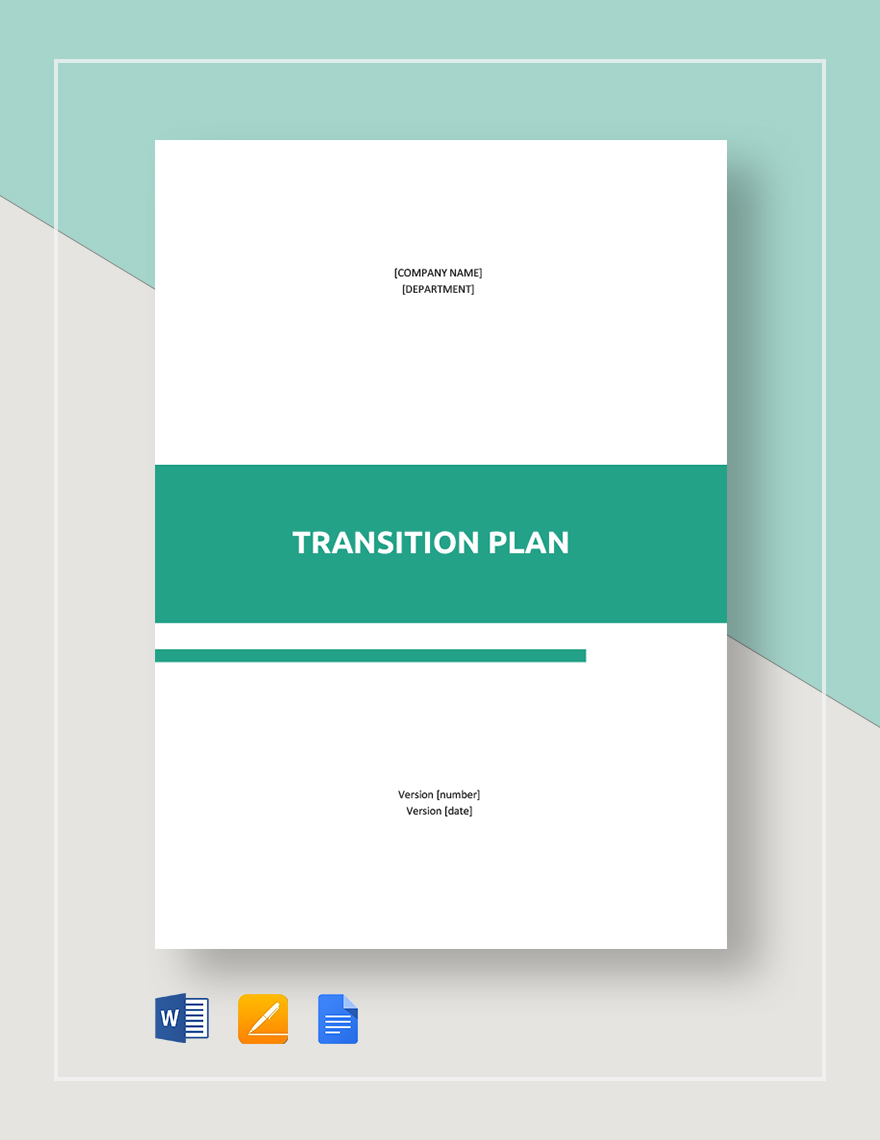 Editable Transition Plan Template - Google Docs, Word, Apple Pages ...