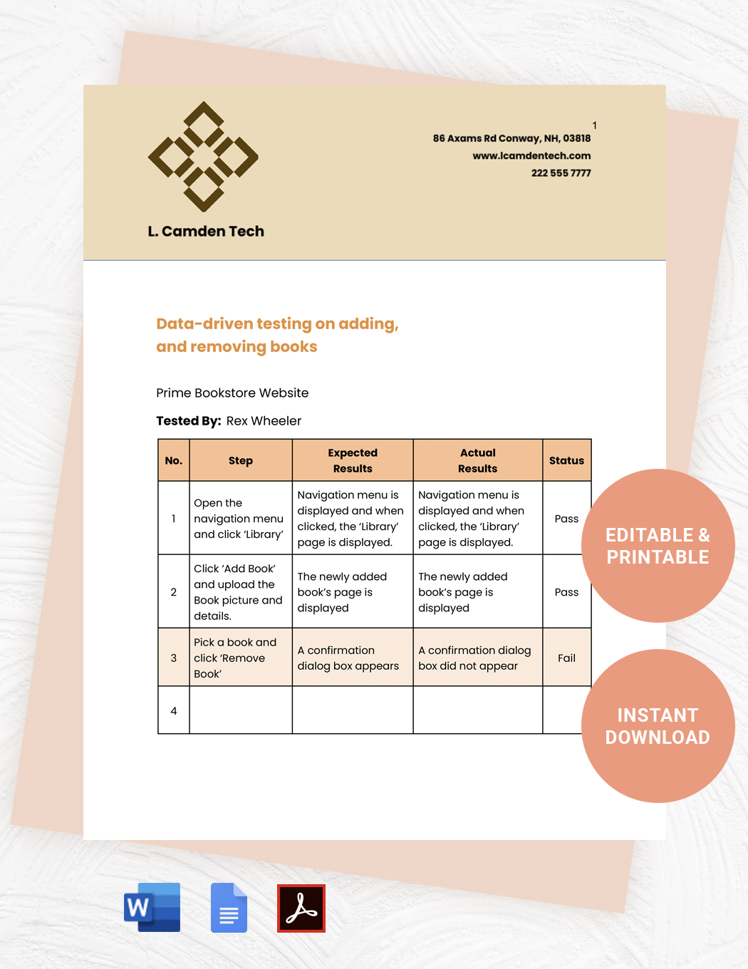 Simple Test Case Template - Download in Word, Google Docs | Template.net