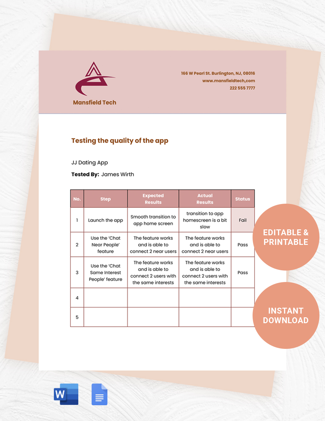 Simple Test Case Template - Download in Word, Google Docs | Template.net