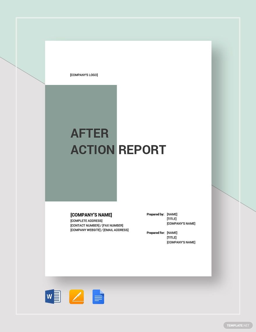 After Action Report Template Google Docs Word Apple Pages