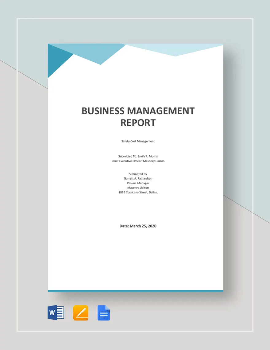Business Report Template In PDF FREE Download Template