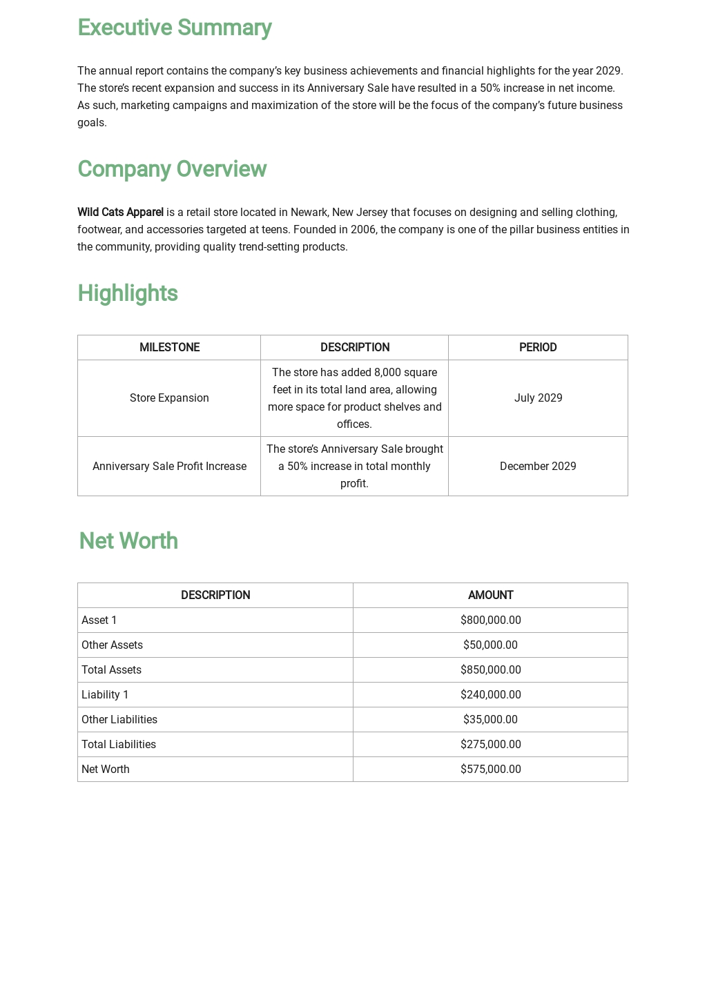 Business Annual Report Template Free PDF Word DOC Apple MAC