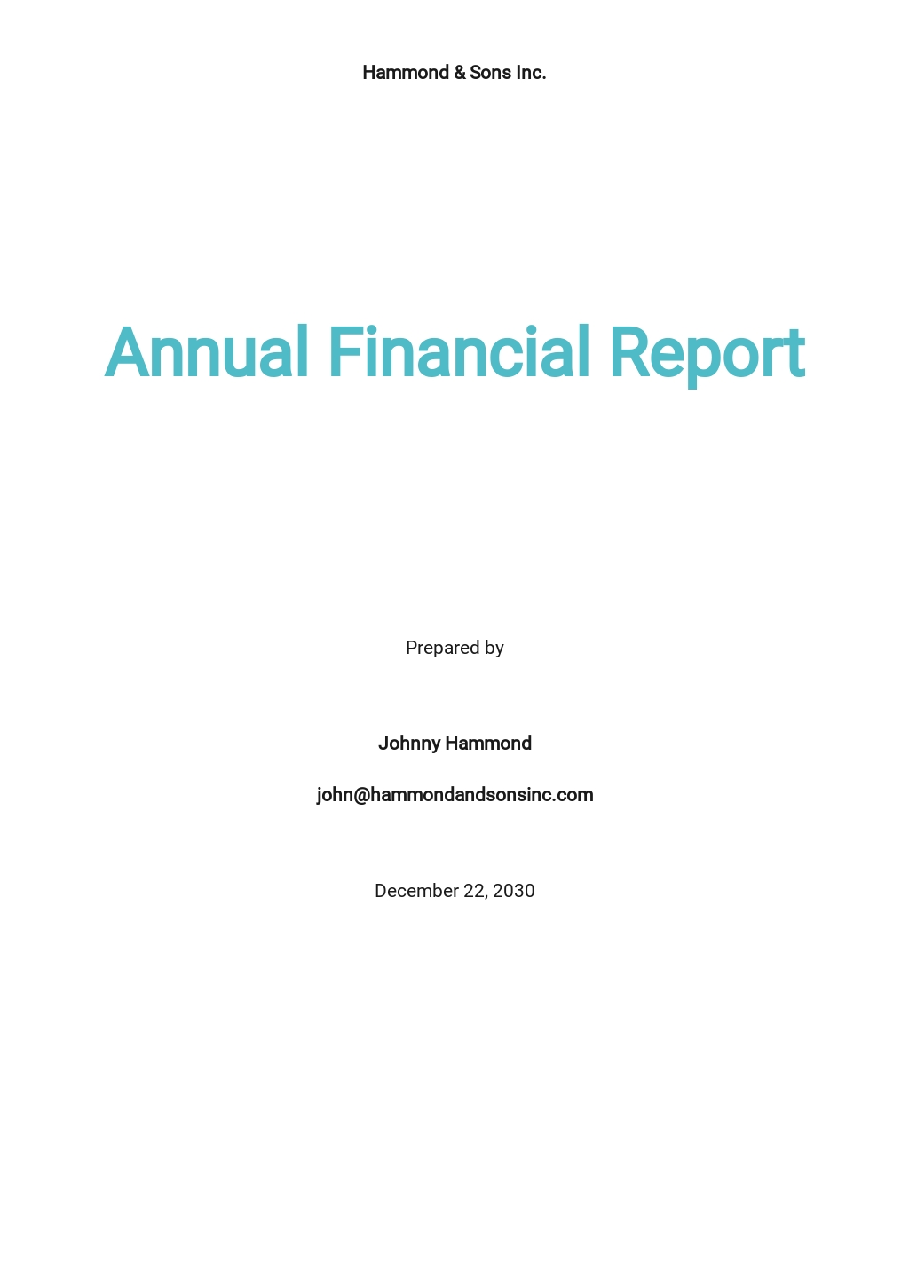 Annual Report Cover Page Template Google Docs Word Template