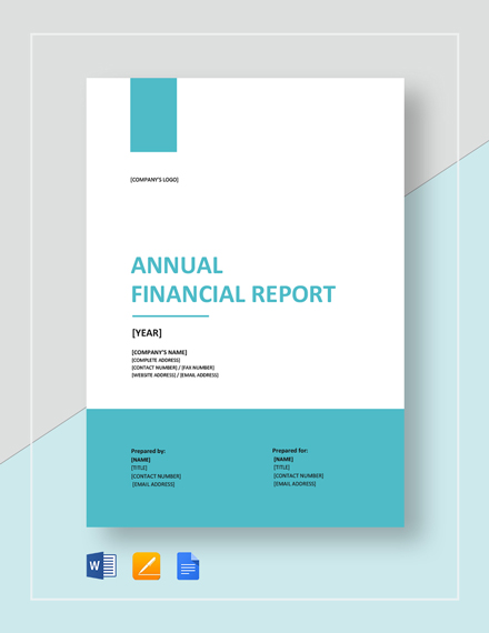 12 Annual Financial Report Templates PDF Docs Word