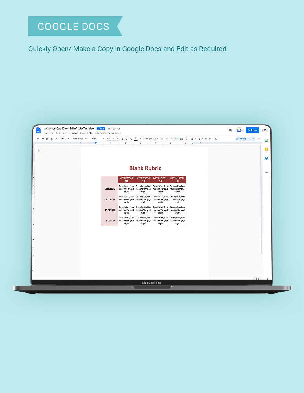 Blank Rubric Template - Download in Word, Google Docs | Template.net