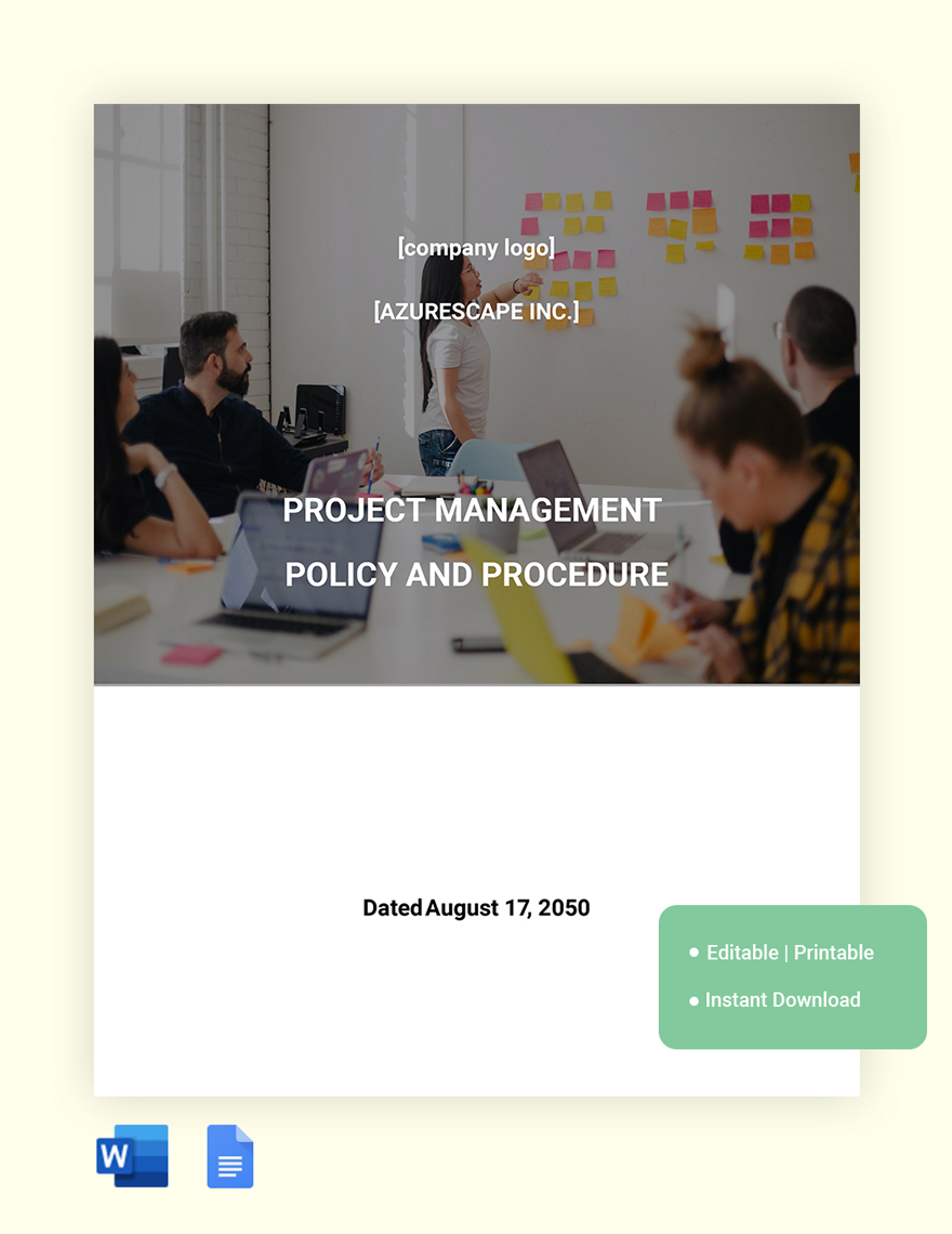 Project Management Policy And Procedure Download In Word Google Docs Template