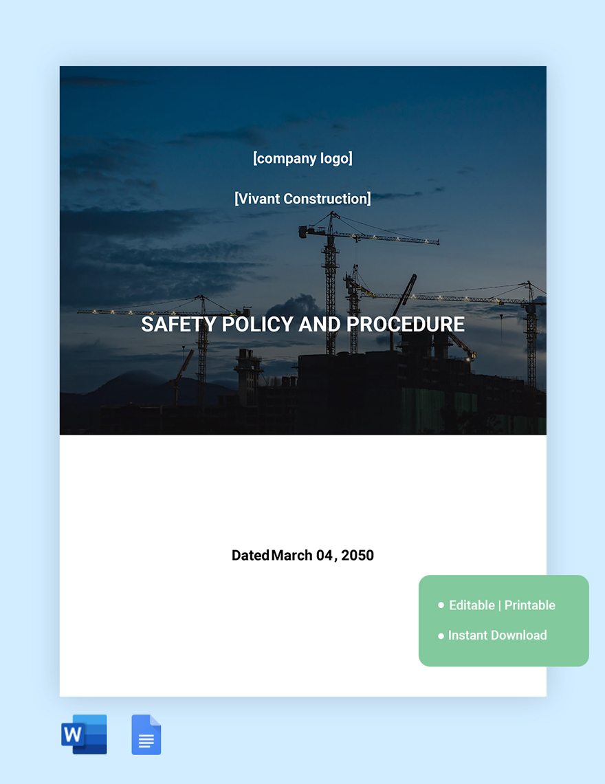 Safety Policy And Procedure Download In Word Google Docs Template