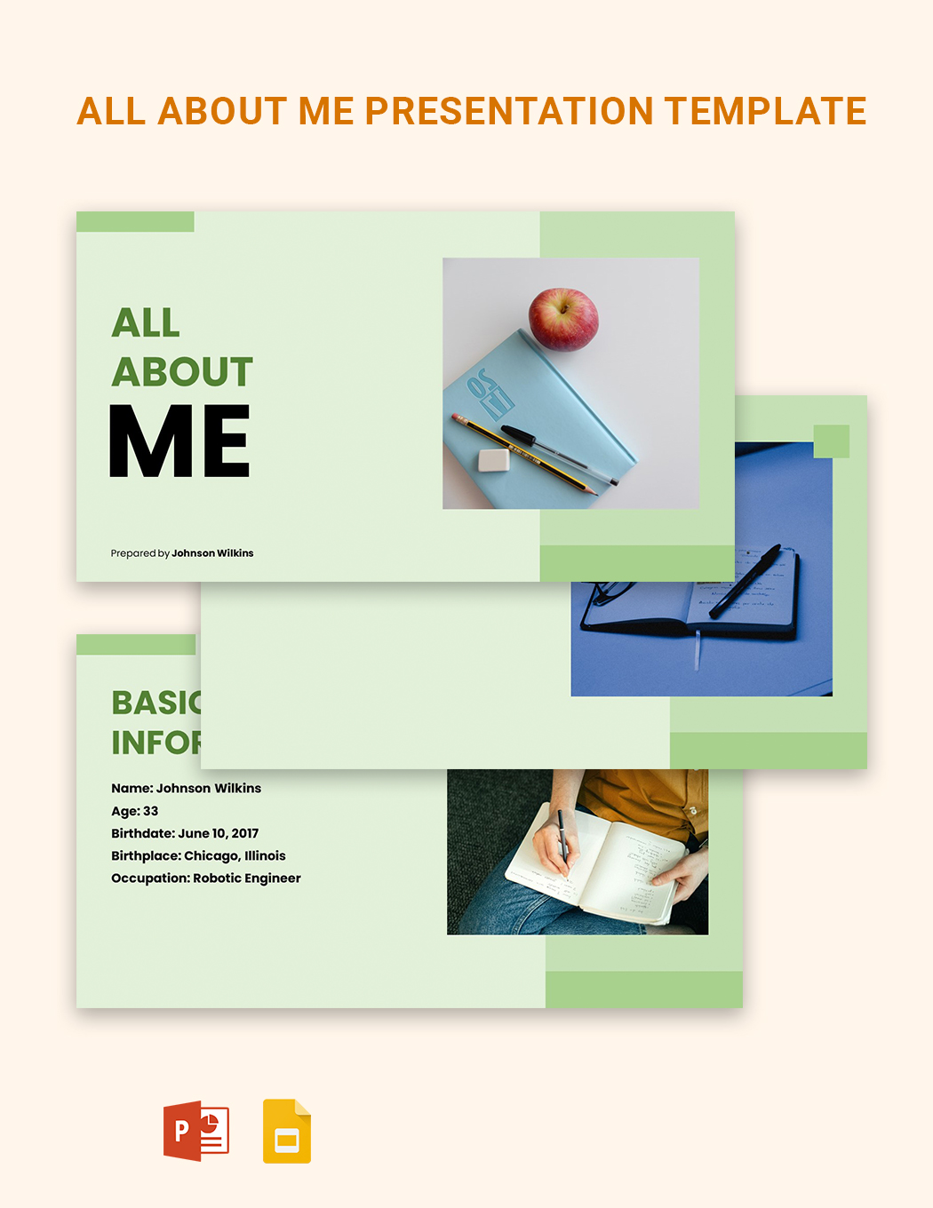 All About Me Presentation Template In Google Slides PDF Download 