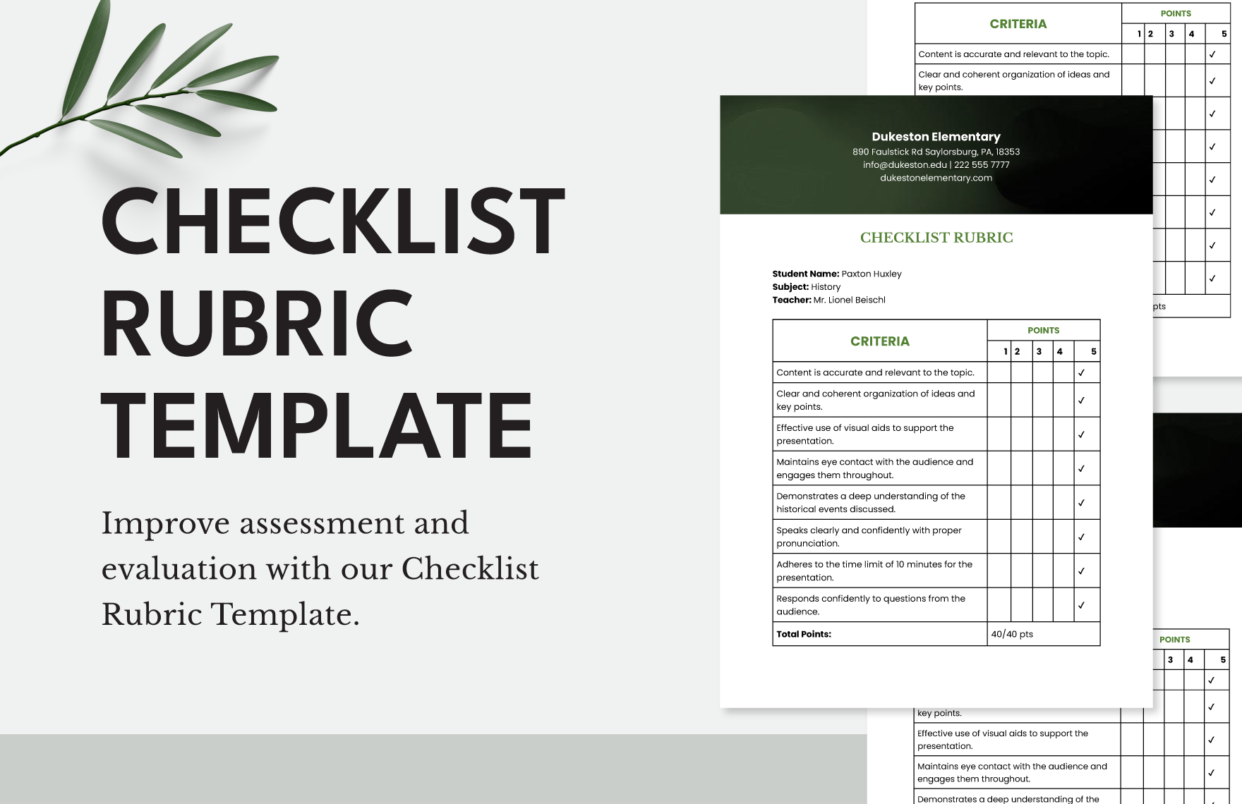 FREE Rubric Google Docs Template Download Template