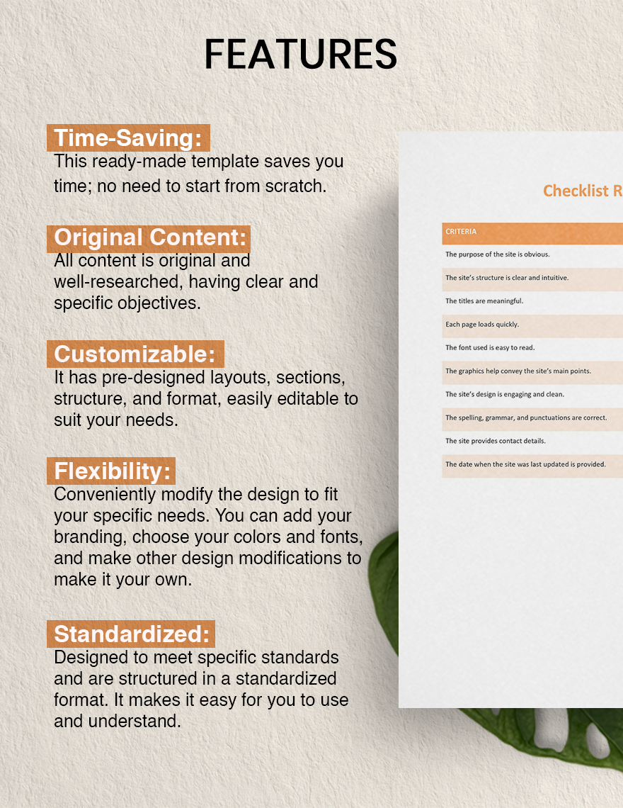 Checklist Rubric Template - Download in Word, Google Docs | Template.net