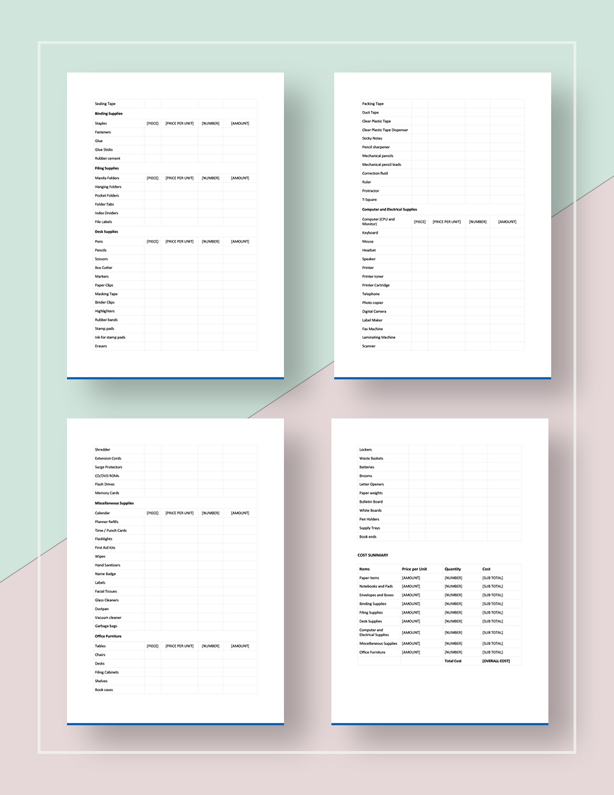 Inventory Checklist Template - Google Docs, Word, Apple Pages ...