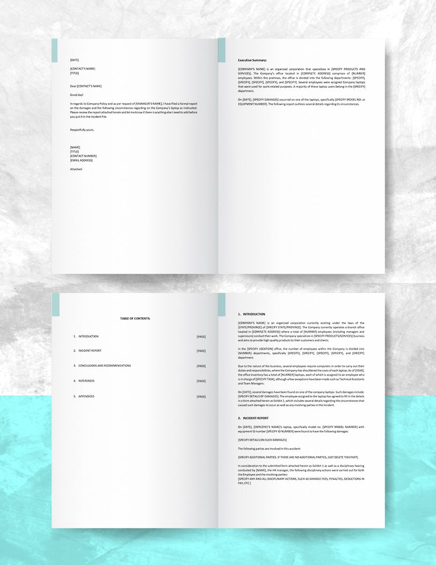 Free Damage Report Template - Download in Word, Google Docs, Apple ...