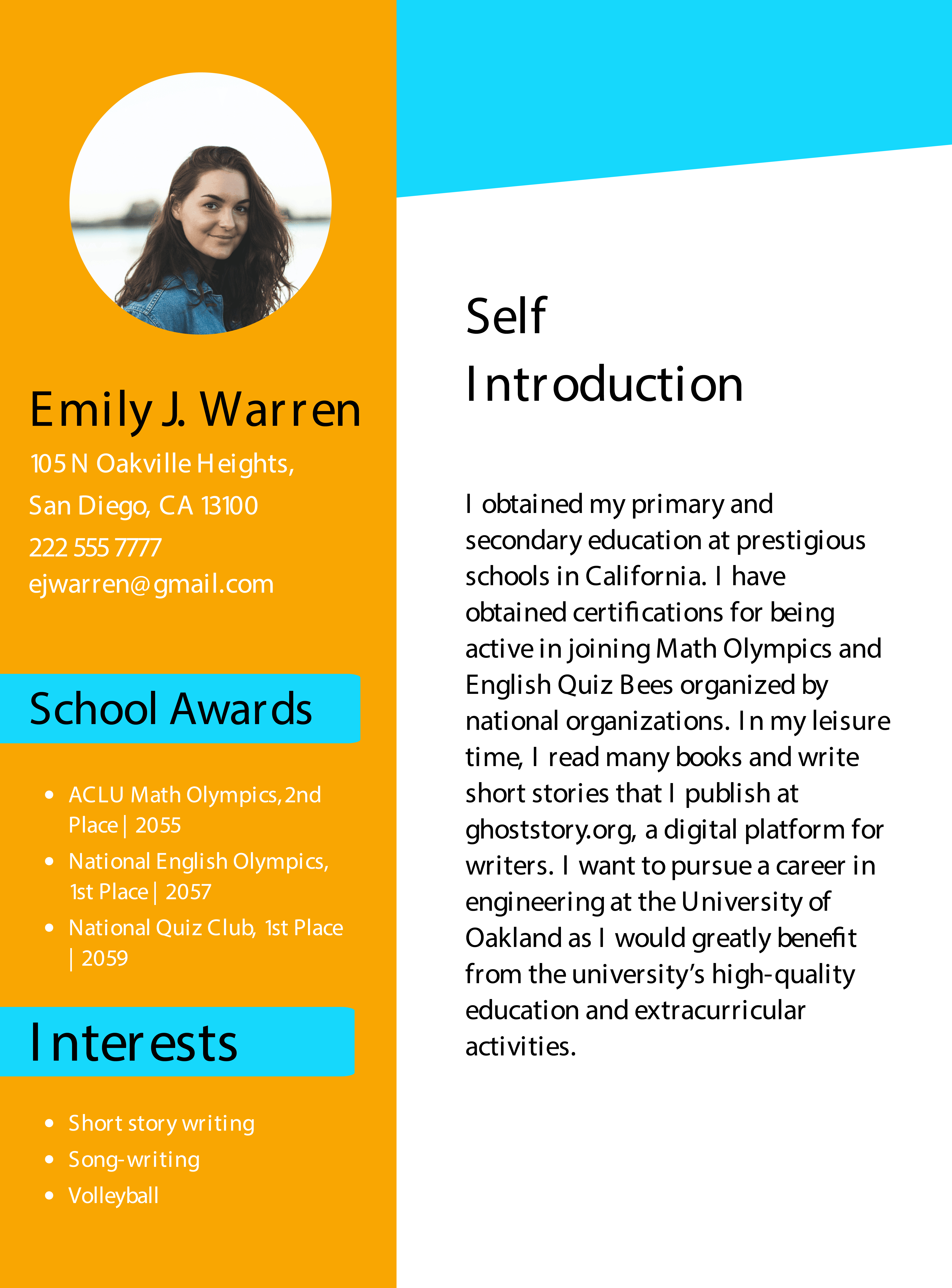 Self Introduction Templates