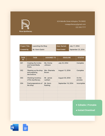 Action Items Timeline Template - Download in Word, Google Docs ...