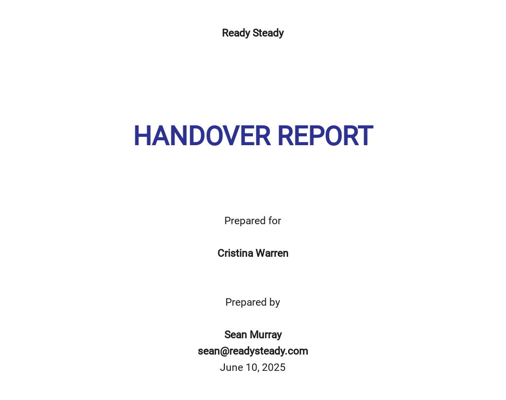Handover Report