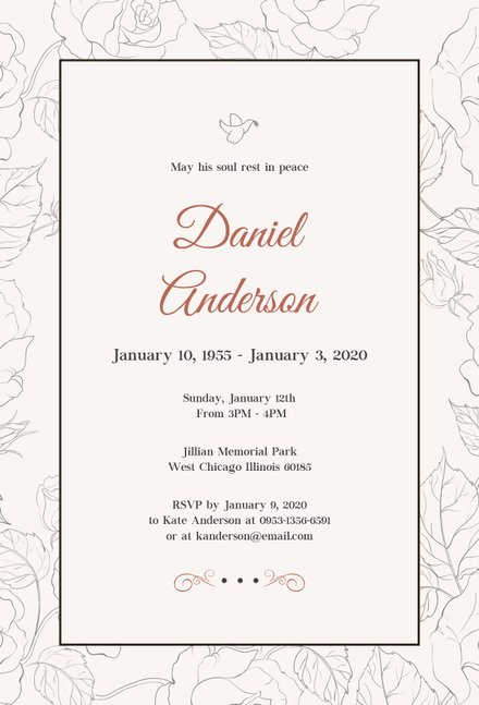 Catholic Funeral Program Invitation Template In Adobe Photoshop 