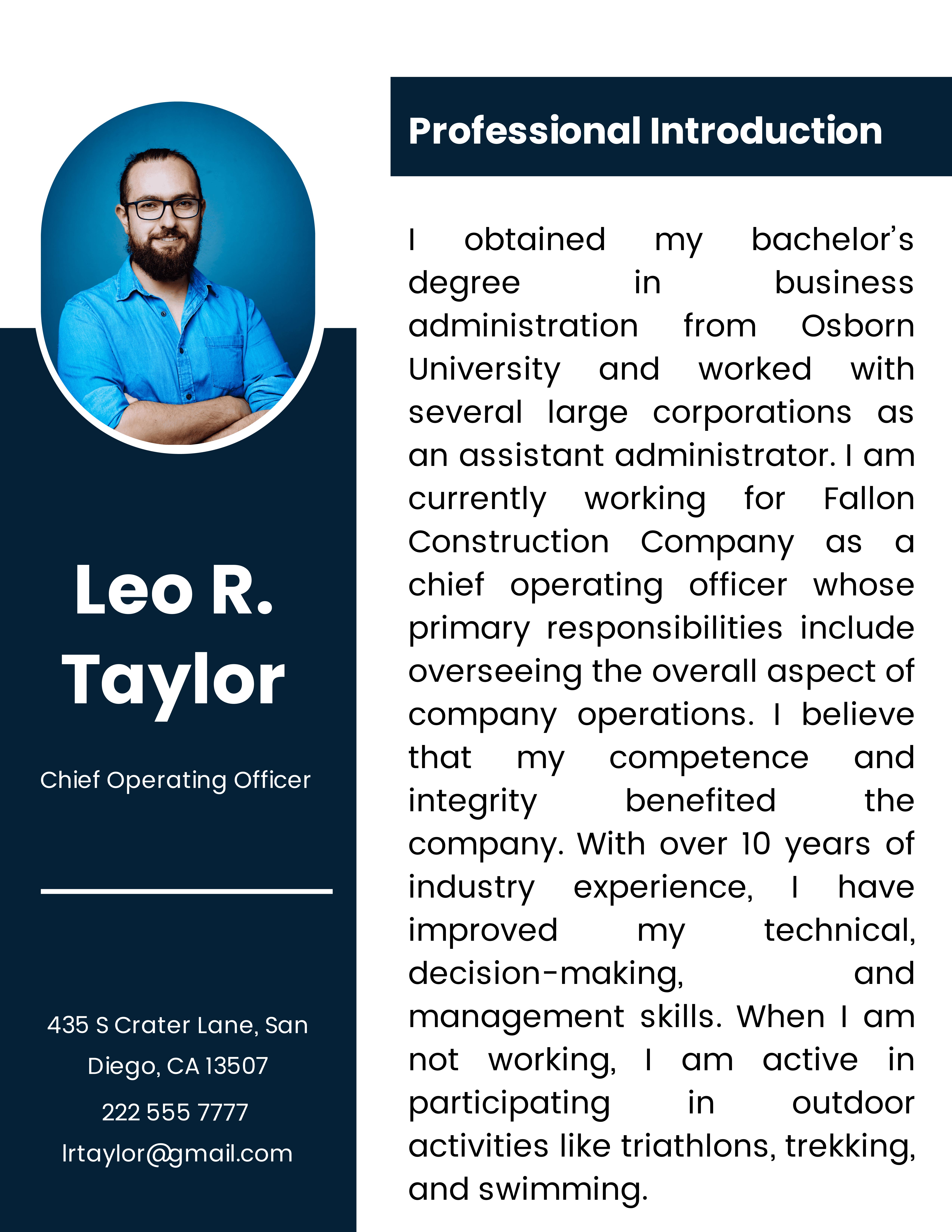 Aesthetic Self Introduction Template