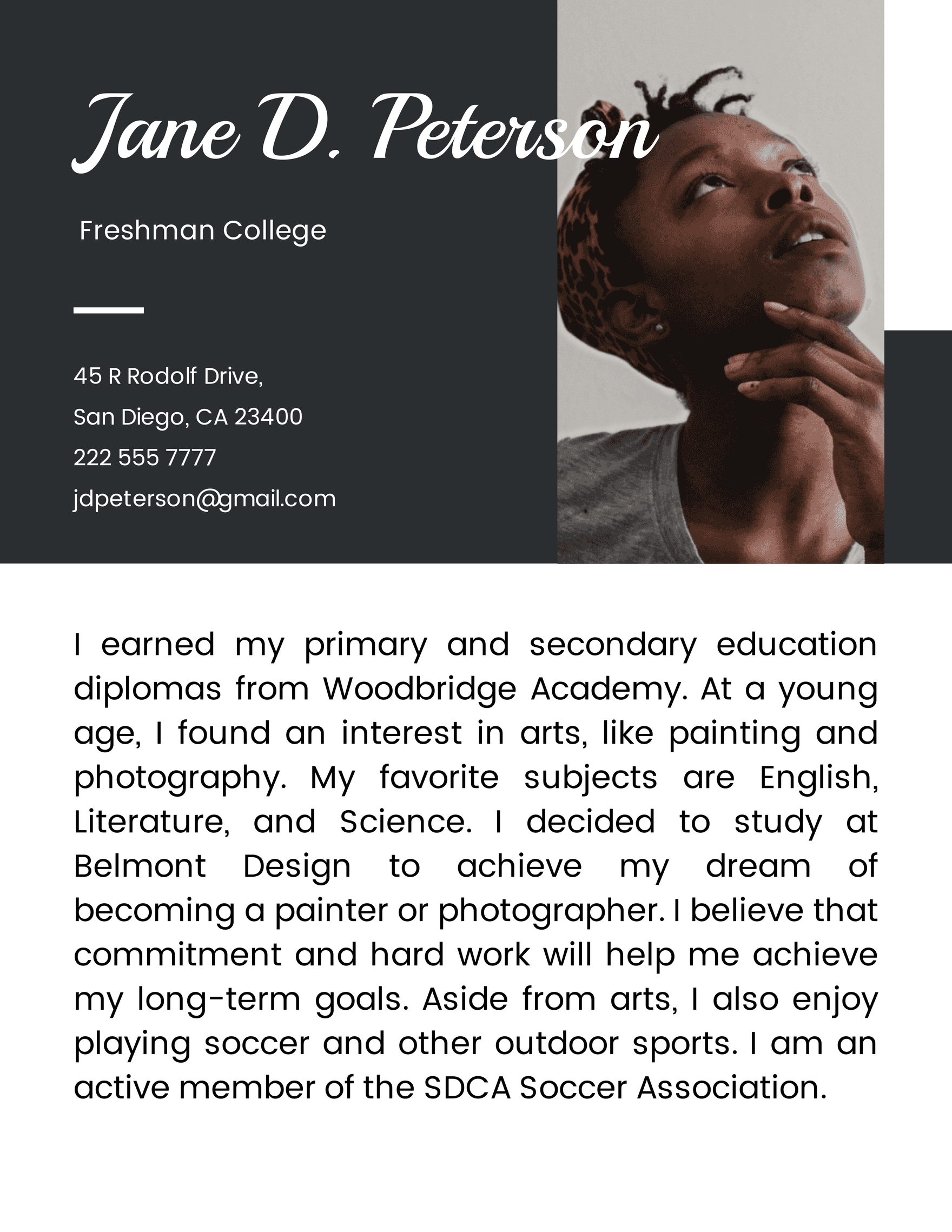 School Self Introduction Template Download In Word Template