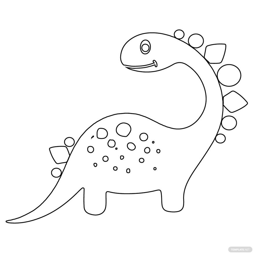 Simple Dinosaur Coloring Page - EPS, Illustrator, JPG, PNG, SVG ...