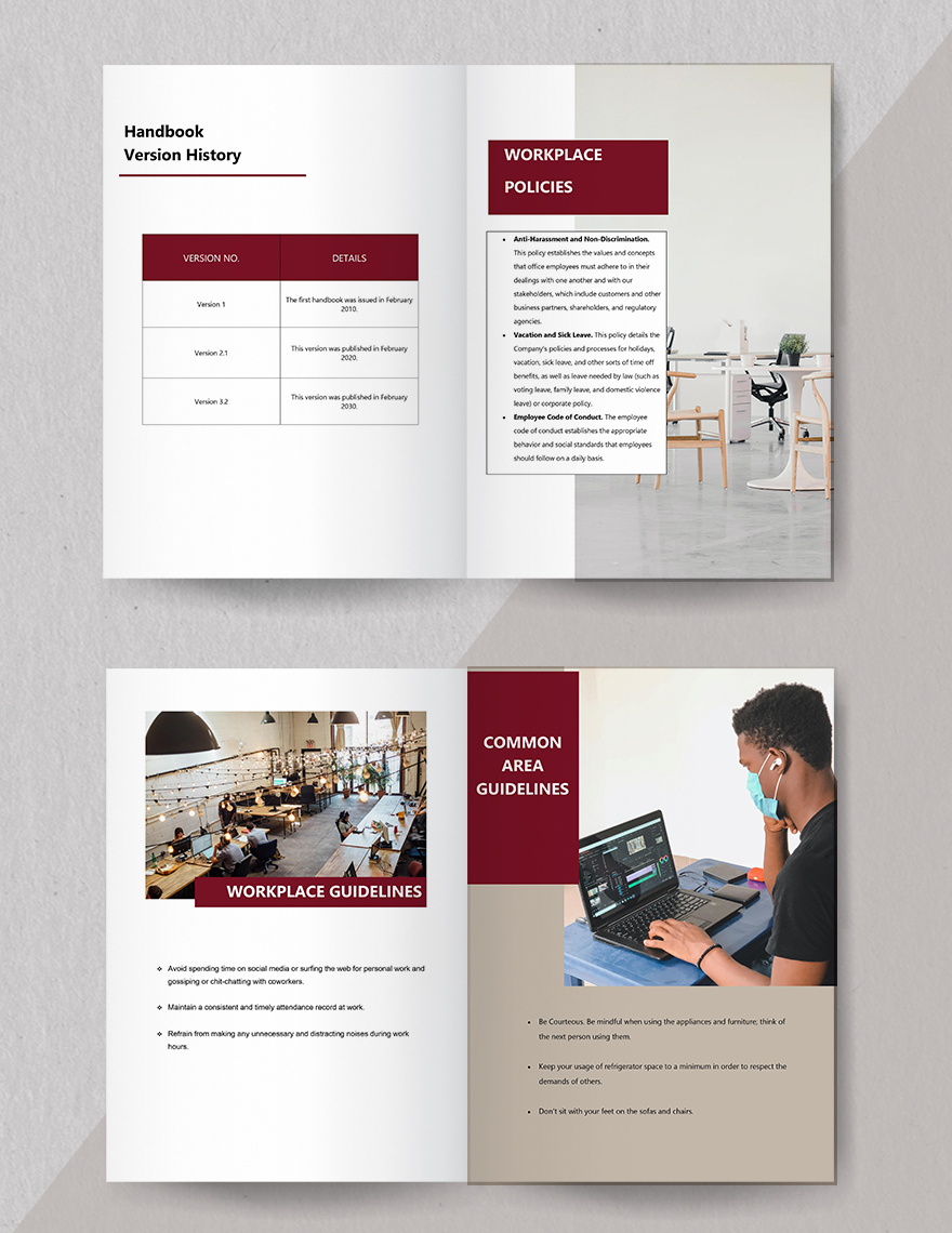 Workplace Handbook Template - Google Docs, Word | Template.net