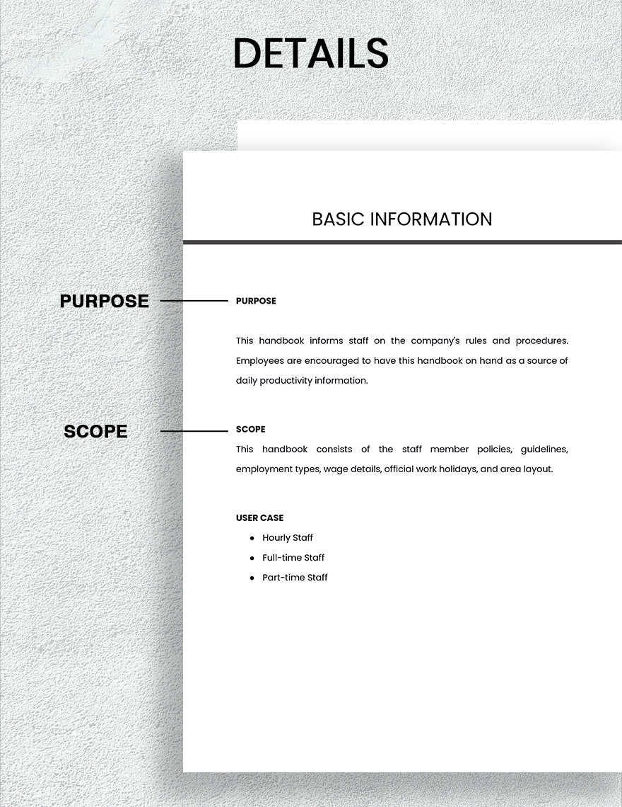 Staff Handbook Template - Google Docs, Word | Template.net