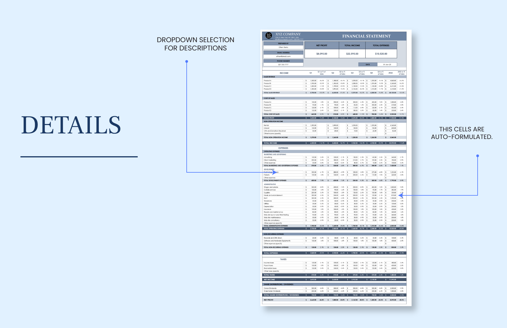 Financial Statement Template - Download in Word, Google Docs, Excel ...