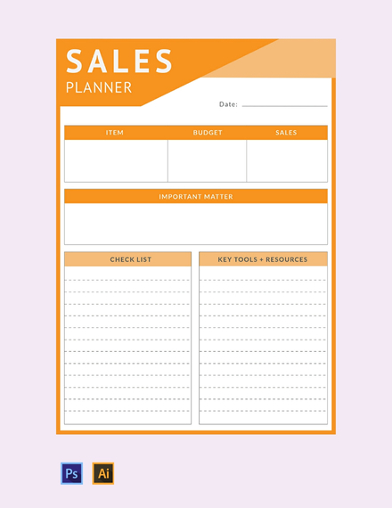 Free Sales Planner Template