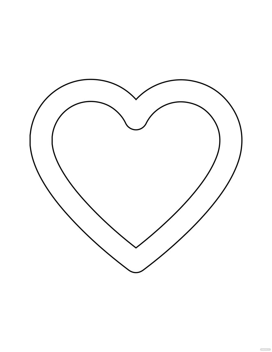 Free Red Heart Coloring Page - PDF | Template.net