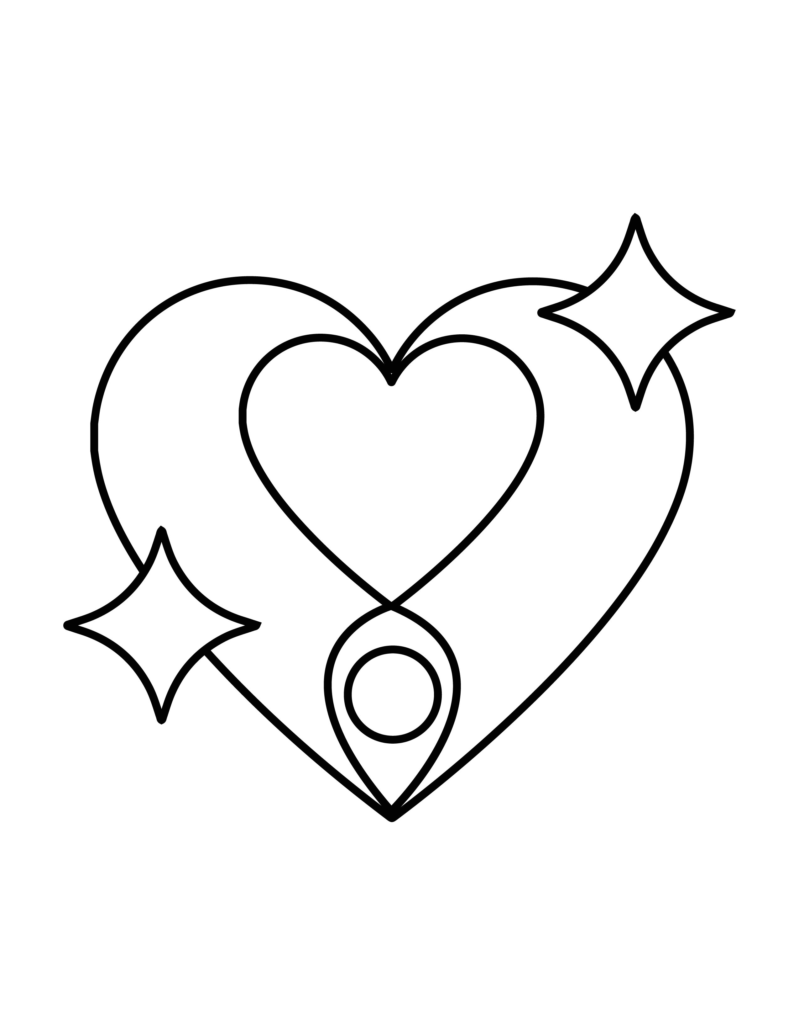 Decorative Heart Clipart Black and White Template - Edit Online ...