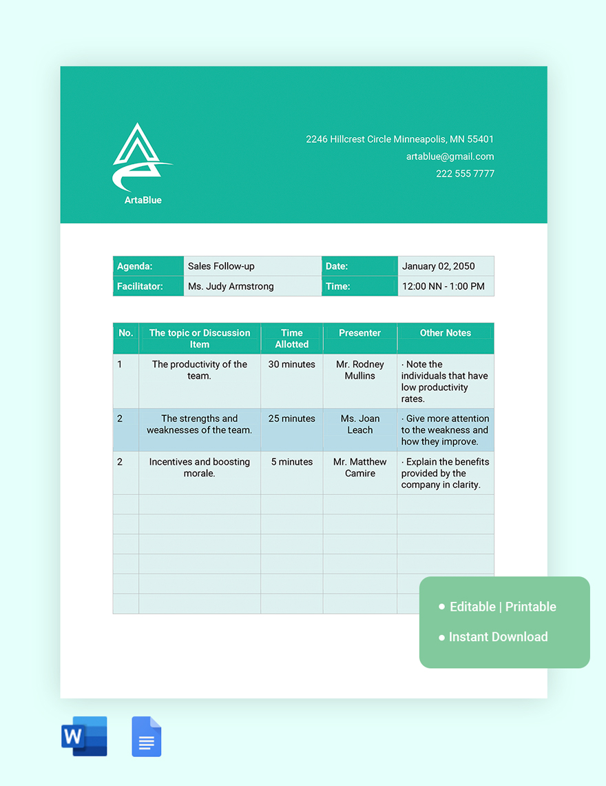 Rolling Action Item RAIL Template Download In Word Google Docs