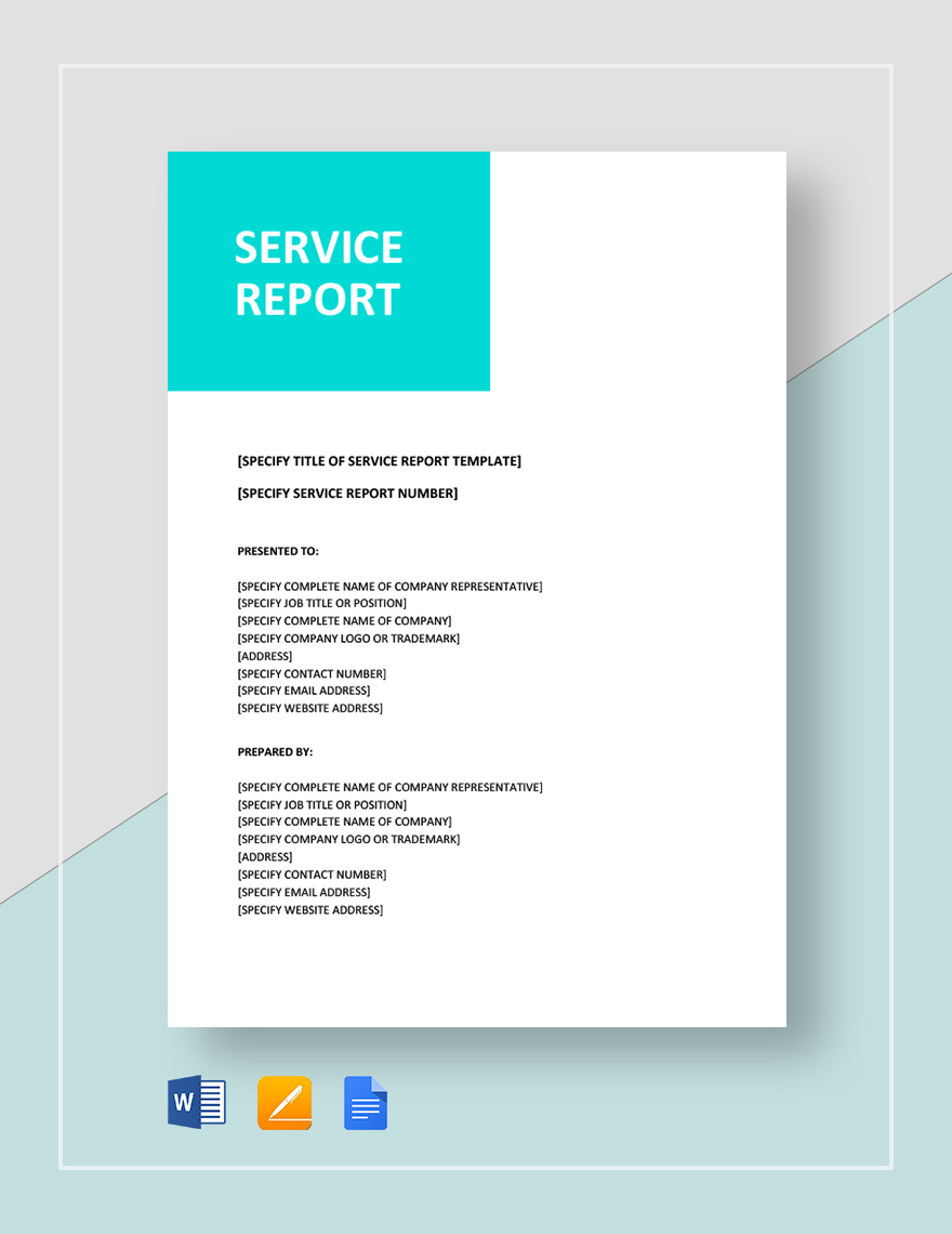 Service Report Template - Google Docs, Word, Apple Pages | Template.net