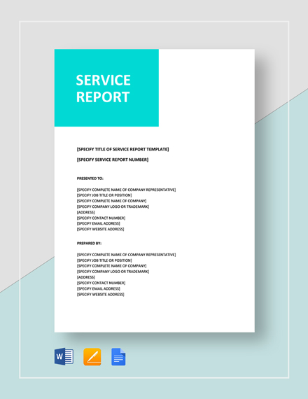19+ Service Report Templates - Free Sample, Example Format Download PDF ...