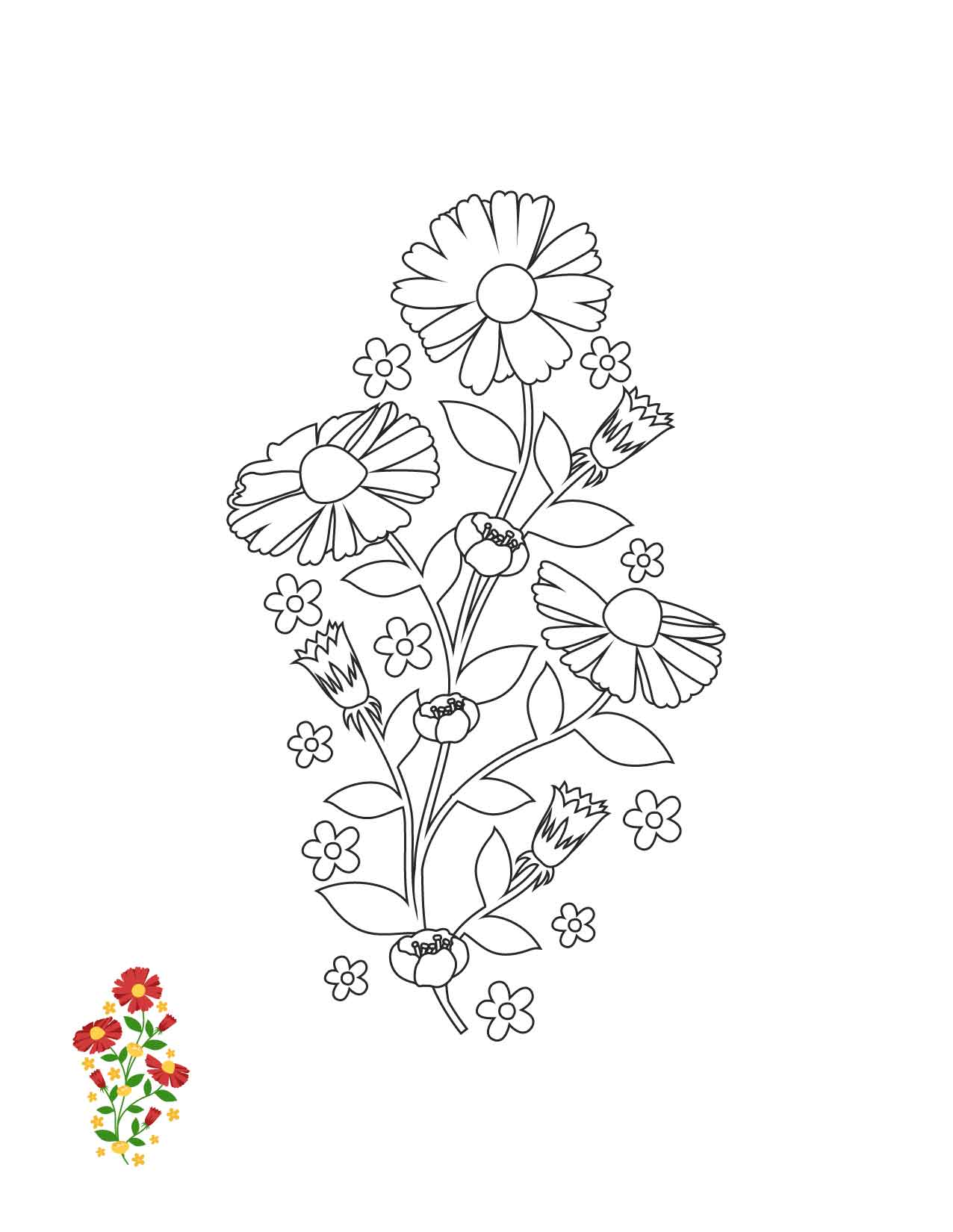 Corner Floral Border Coloring Page Template - Edit Online & Download ...