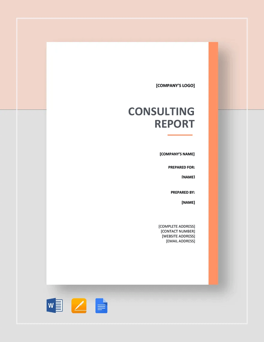 Consulting Report In Word FREE Template Download Template