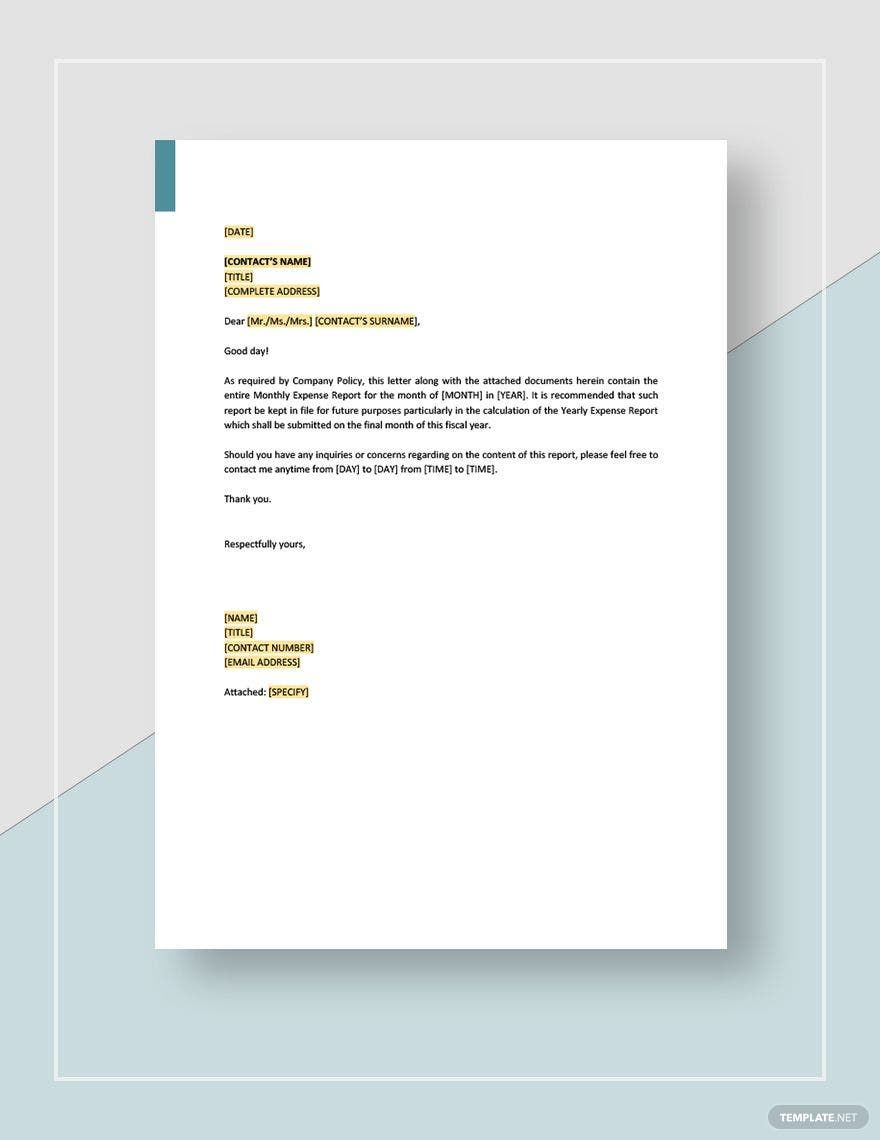 Editable Monthly Expense Report Template Google Docs Google Sheets 