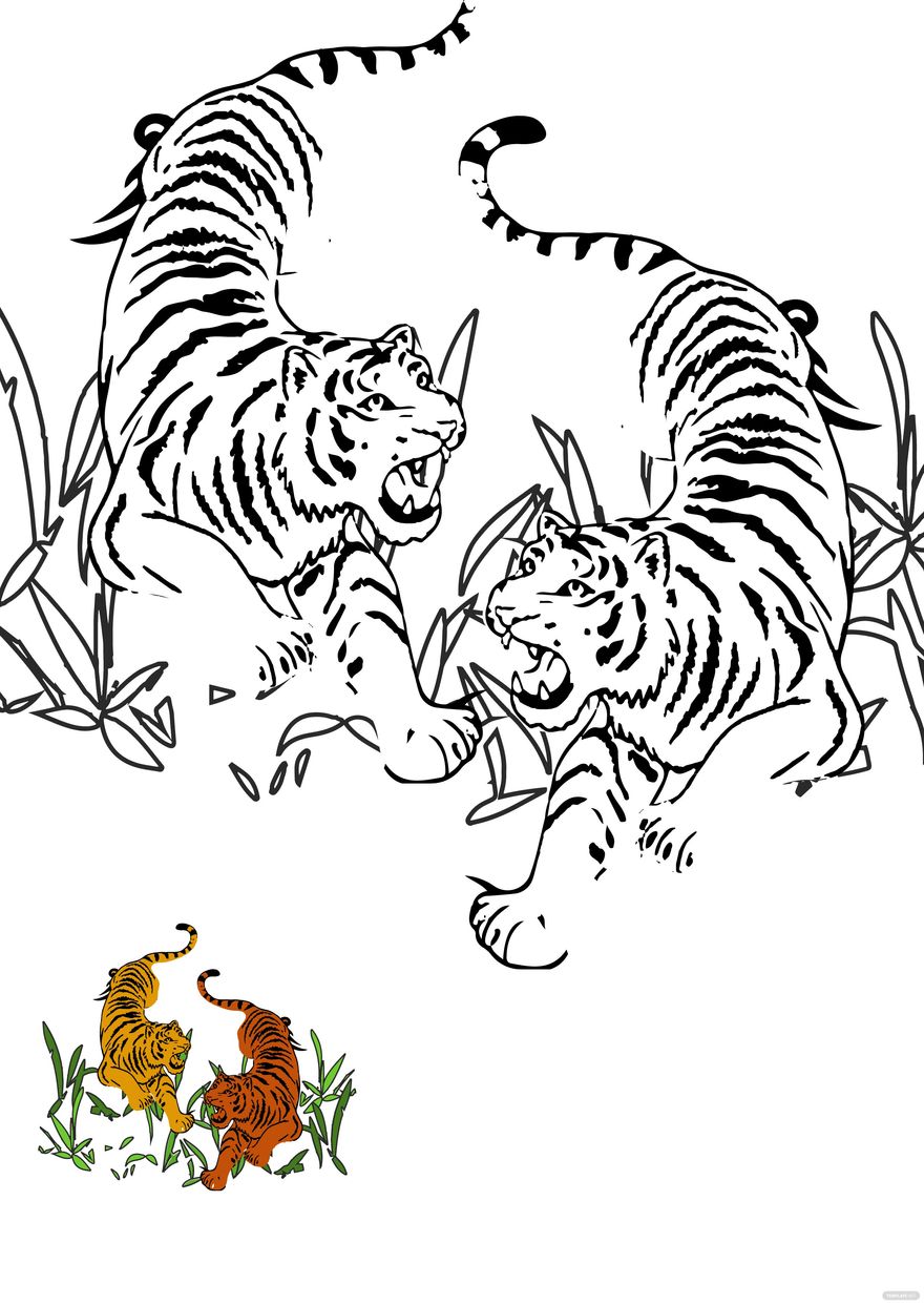 Free King Tiger Coloring Page - PDF | Template.net
