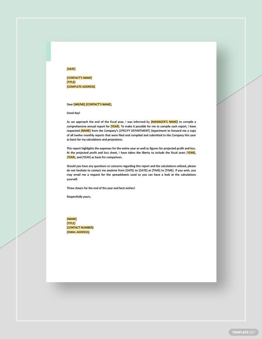 Simple Annual Report Template Google Docs Word Apple Pages 