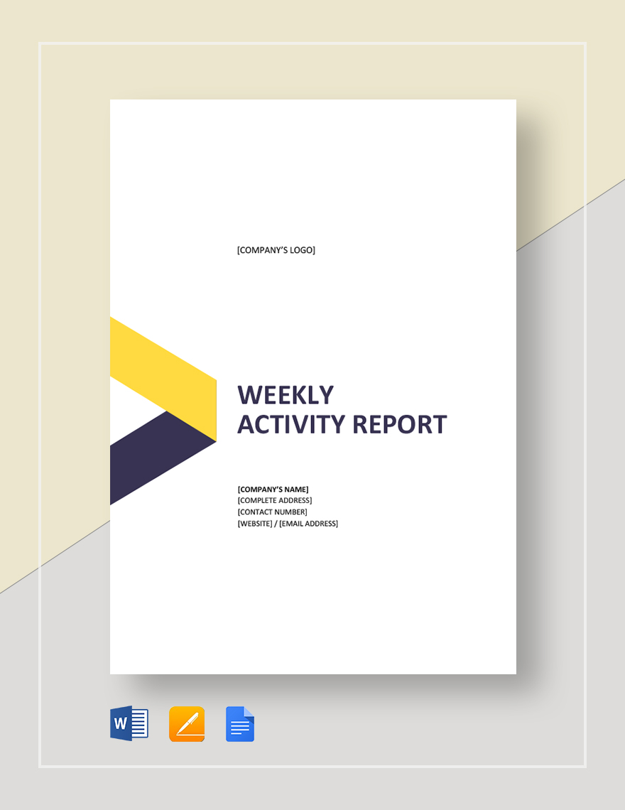 Weekly Project Activity Report Template - Google Docs, Word | Template.net