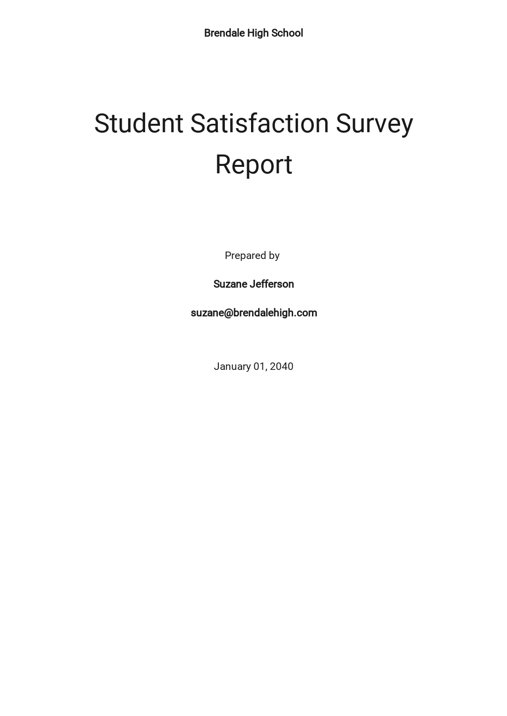 Sample Survey Report Template Google Docs Word Template