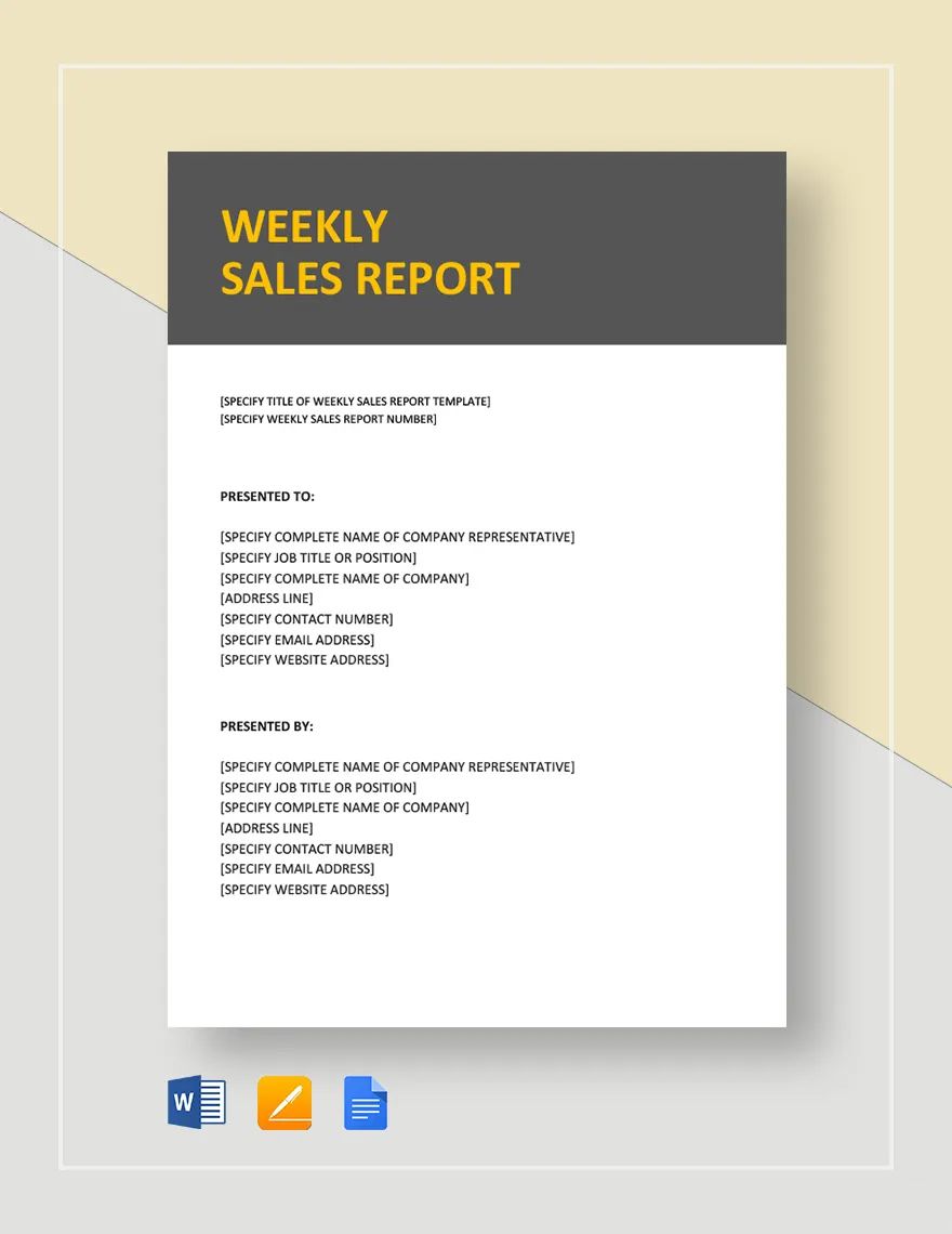 Free Weekly Sales Report Template Download In Word Google Docs 