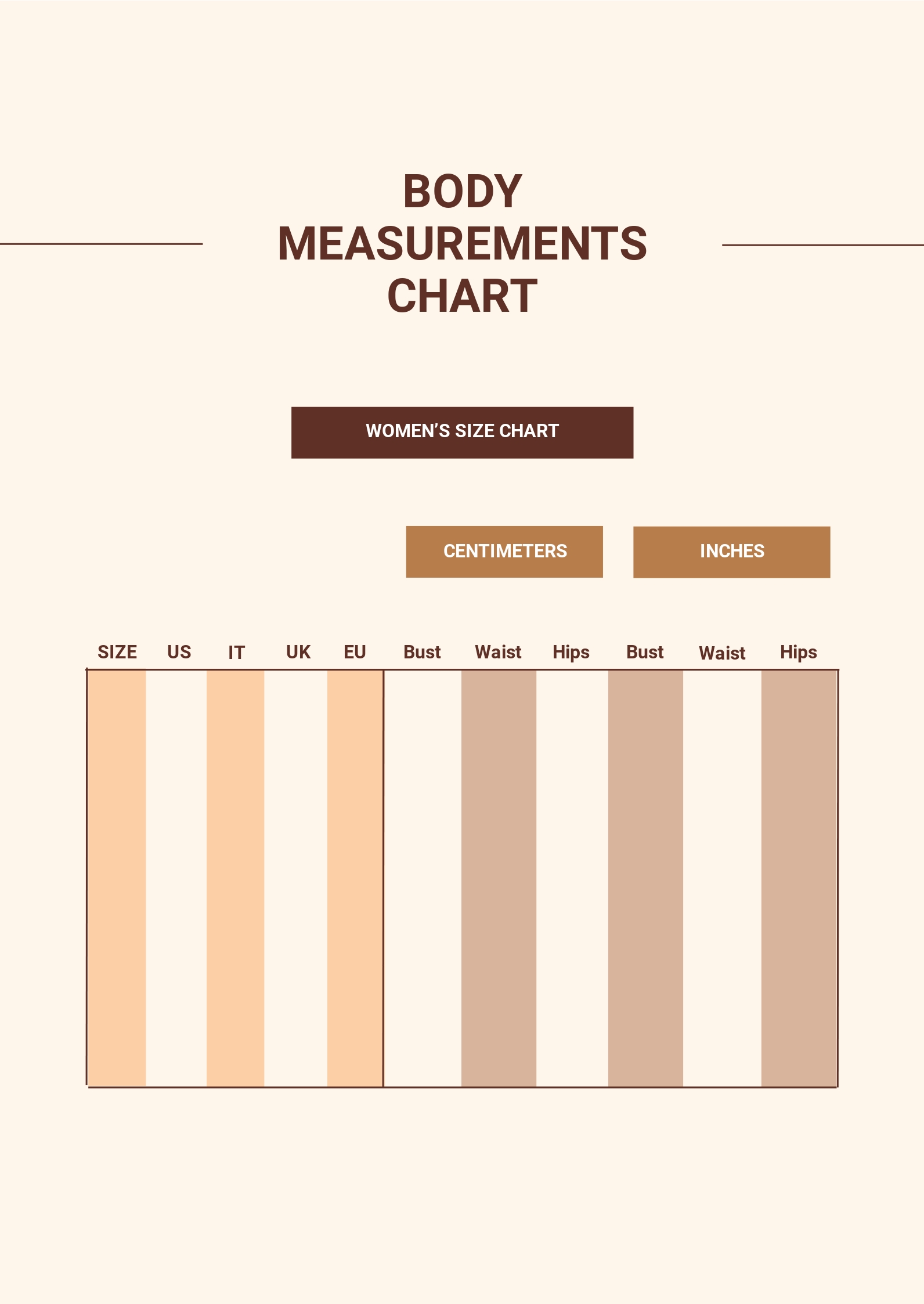 Yearly Body Measurements Chart Template - Edit Online & Download ...