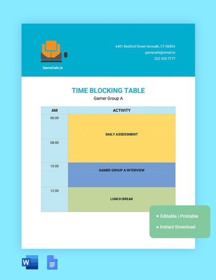 Free 5 Day Weekly Time Blocking Template - Download in Word, Google ...