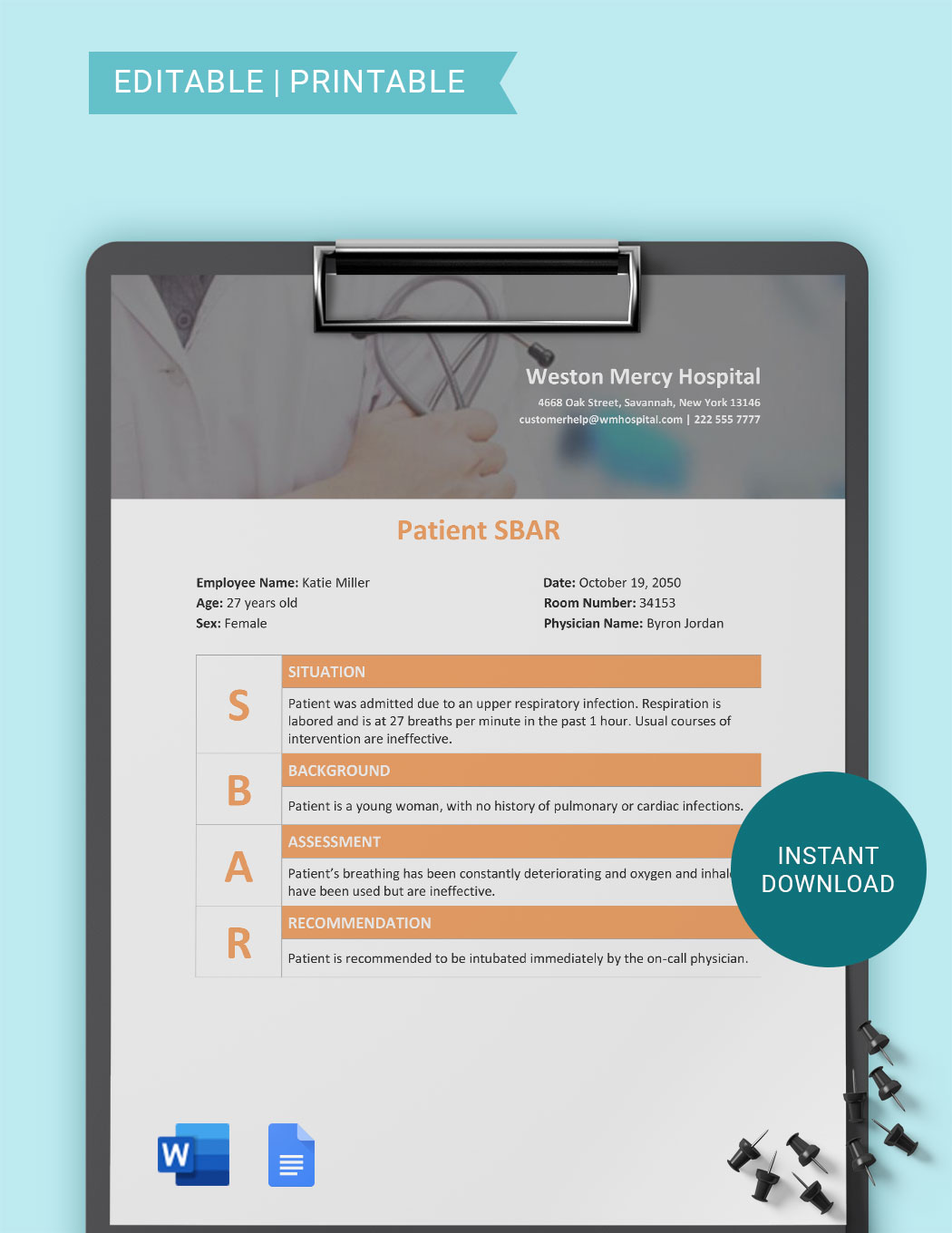 Mental Health SBAR Template - Download in Word, Google Docs | Template.net