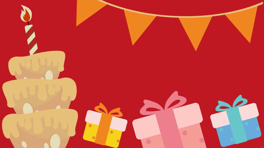 Free Red Happy Birthday Background - Download in Illustrator, EPS, SVG ...