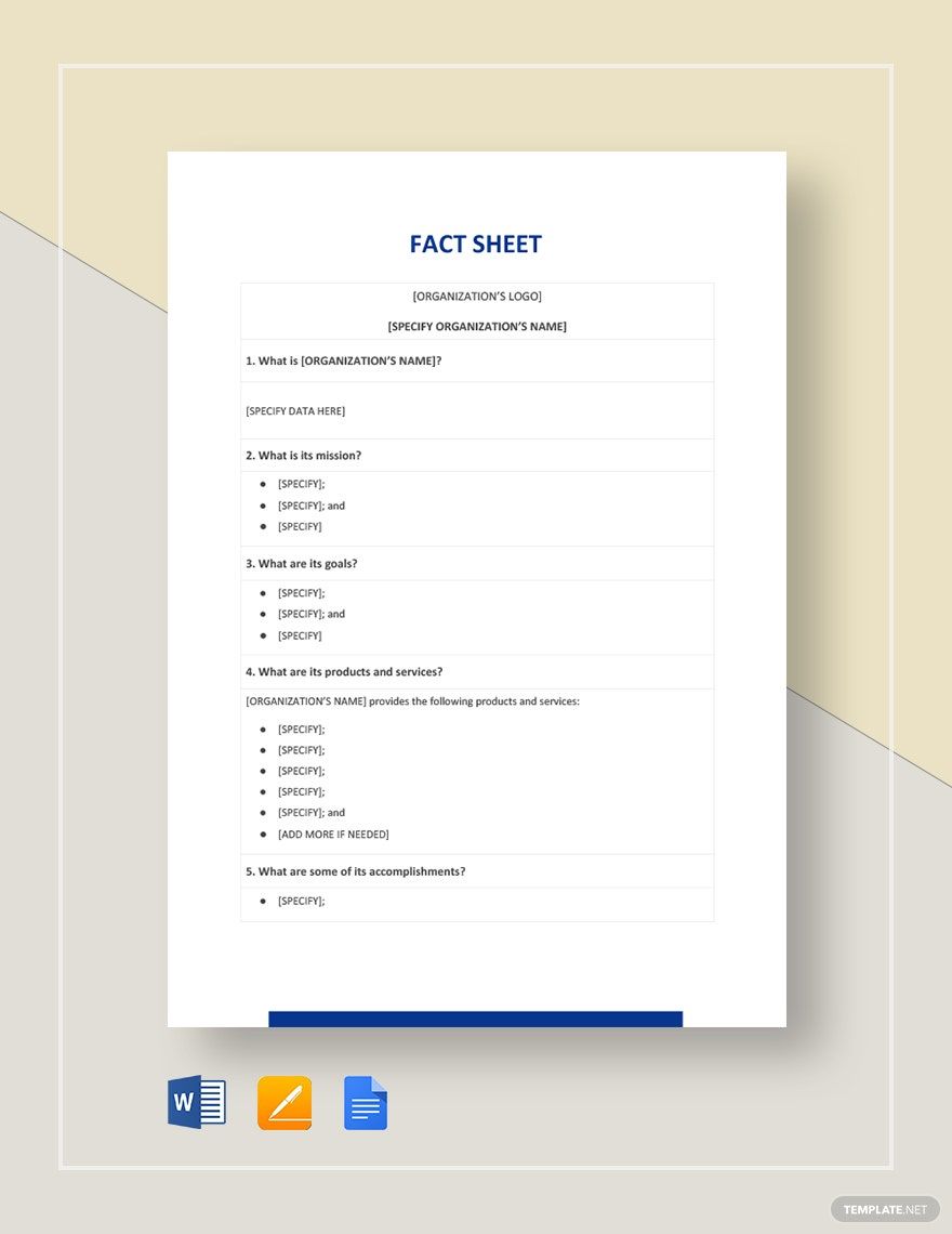 Fact Sheet Template In Word FREE Download Template