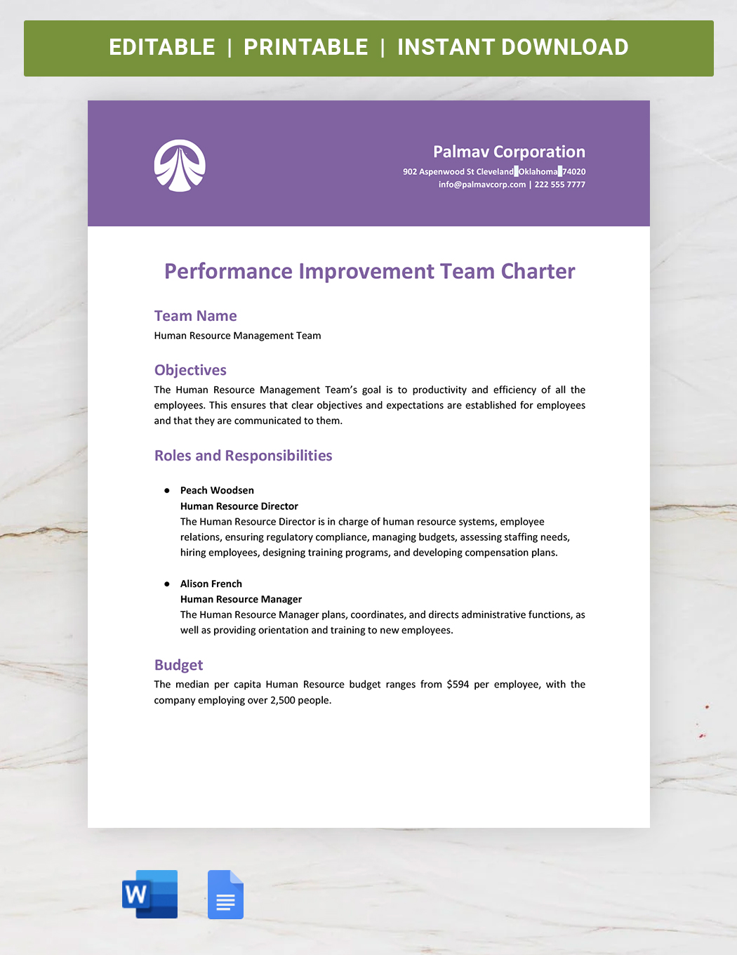 Product Team Charter Template - Download in Word, Google Docs ...